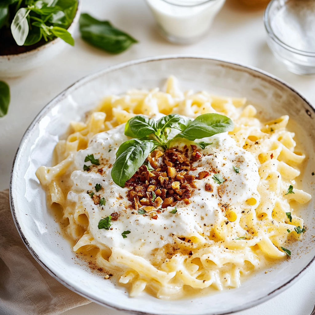Arabic Pasta with Easy Yogurt Sauce