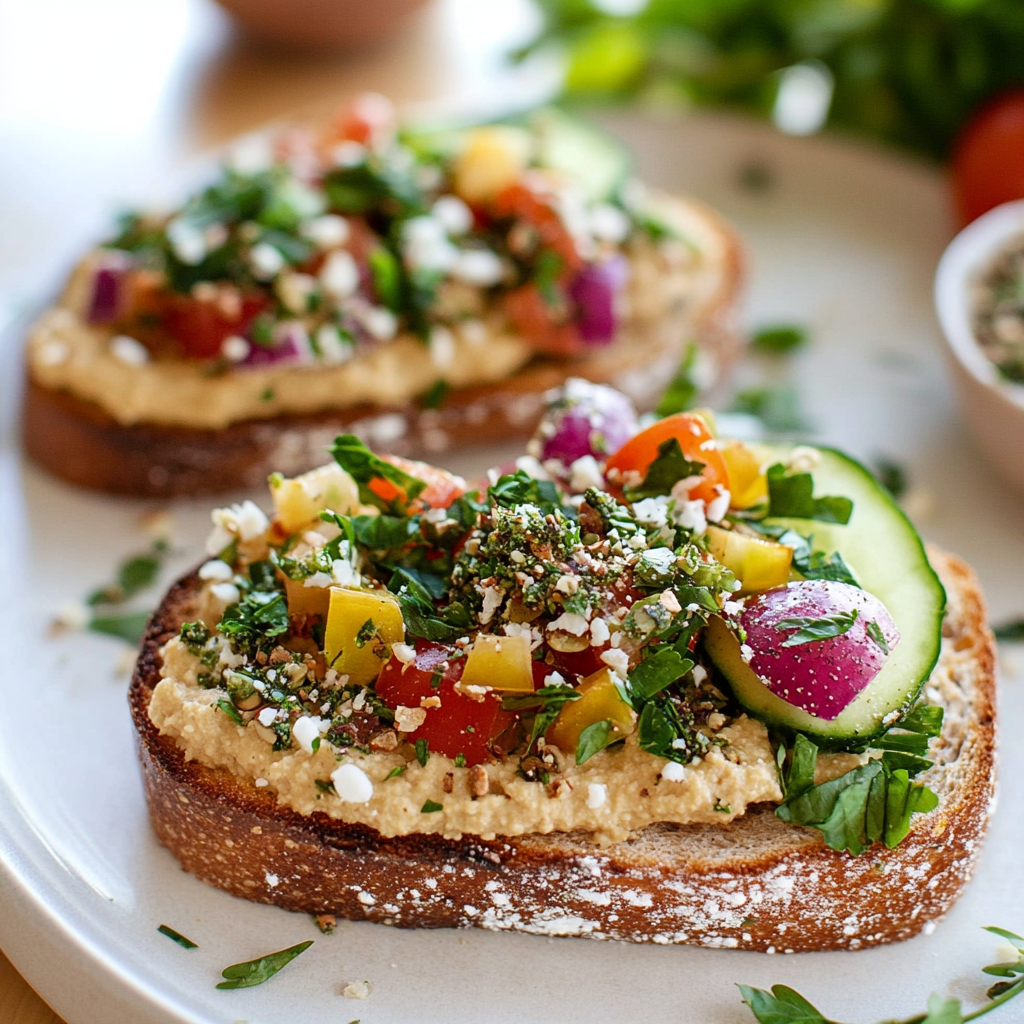 Mediterranean Hummus Toast with Za’atar