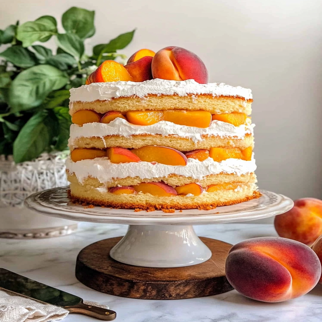 Peaches and Cream Layer Cake