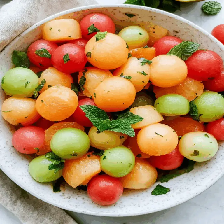 Melon Salad with Citrus Honey Mint Dressing