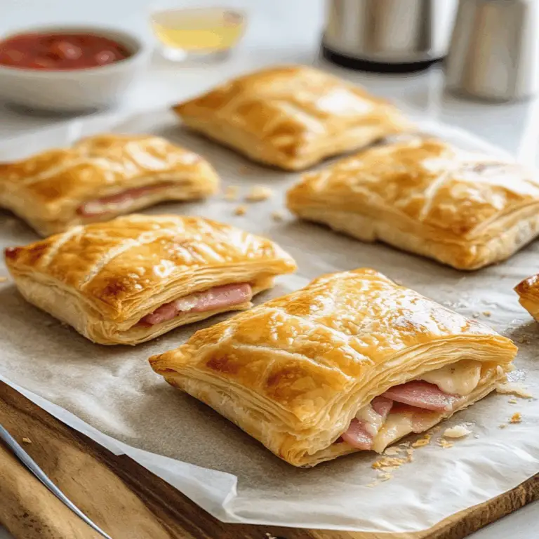 Ham and Cheese Puff Pastry Pockets