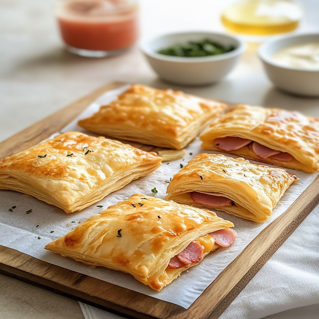 Ham and Cheese Puff Pastry Pockets