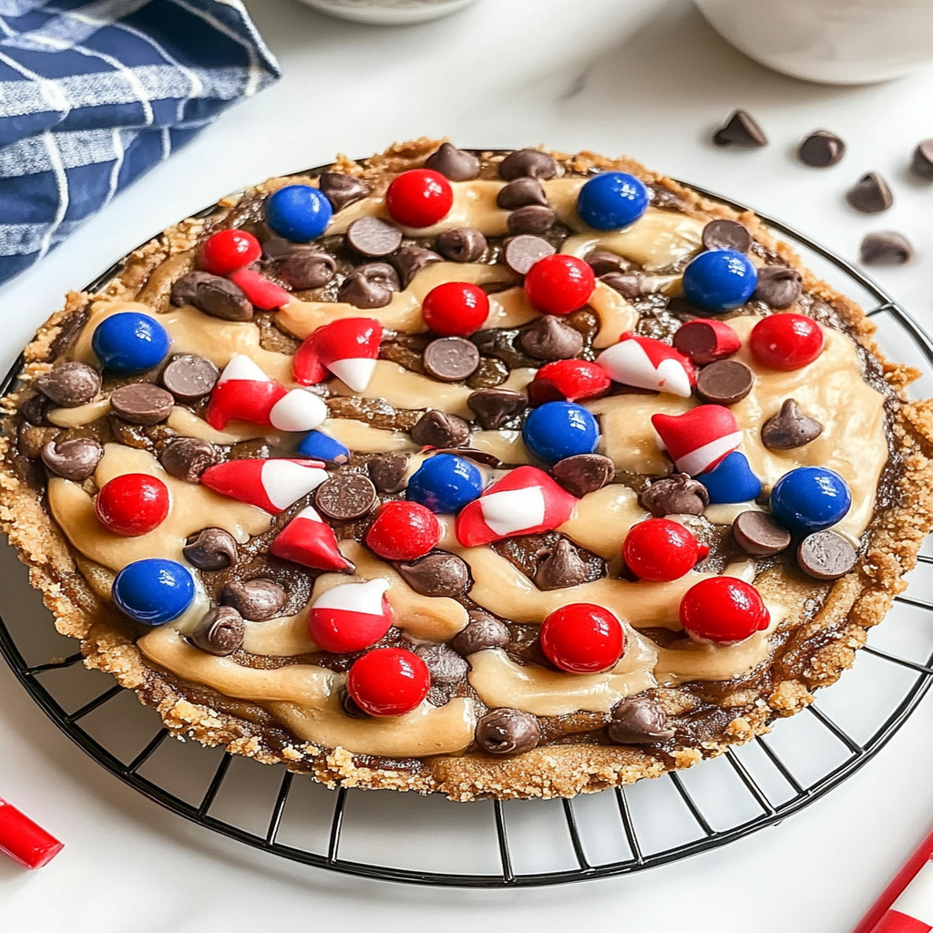 Irresistible Patriotic Chocolate Chip Cookie Pie