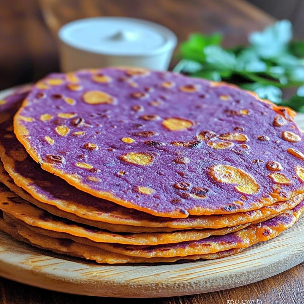 Purple Sweet Potato Roti