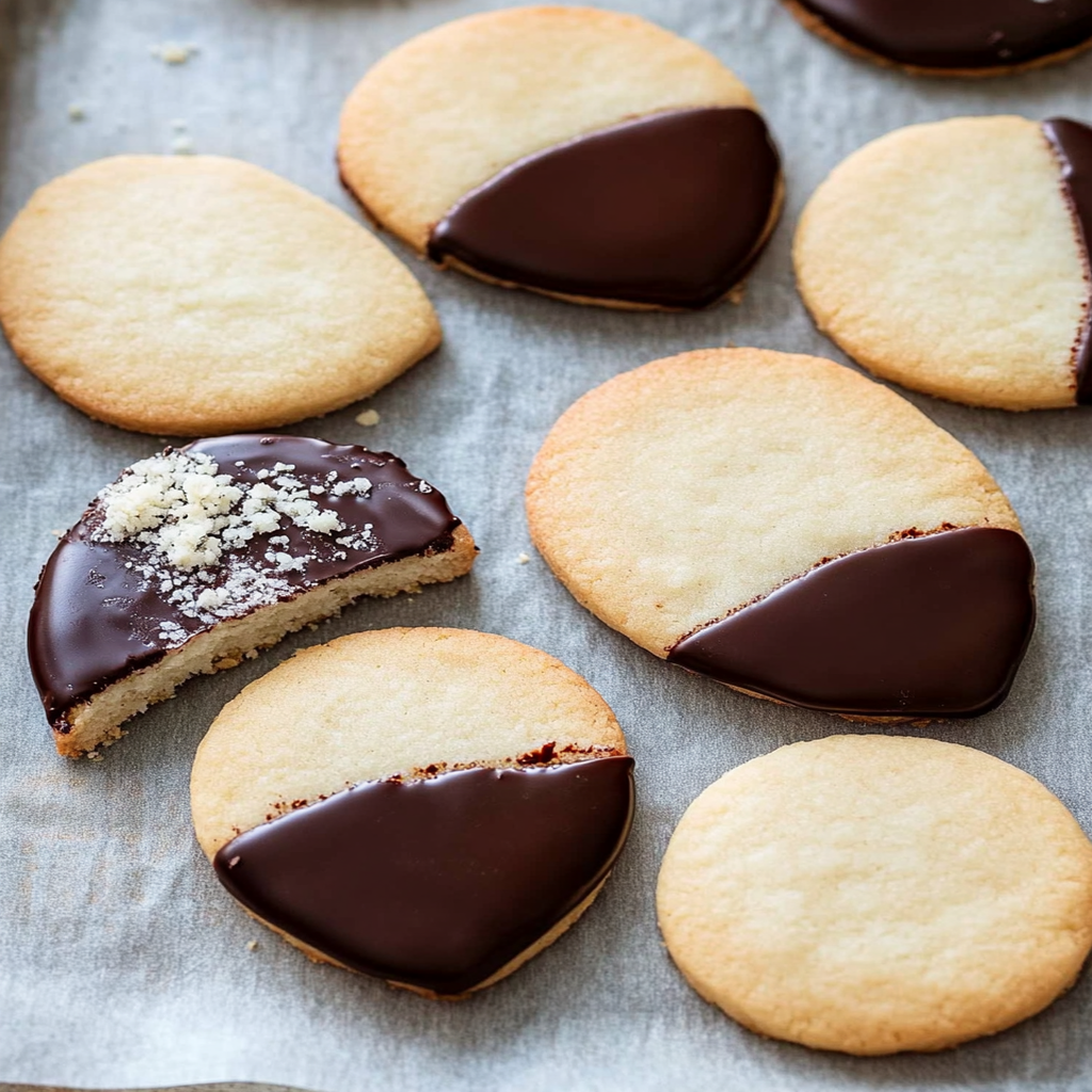 Chocolate Dipped Shortbread Cookies
