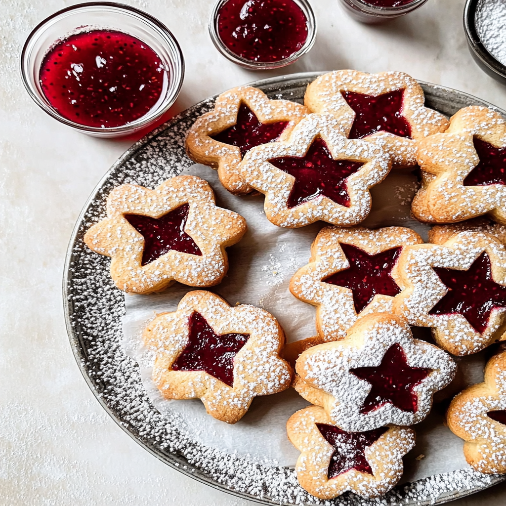 Linzer Cookies with Raspberry Jam