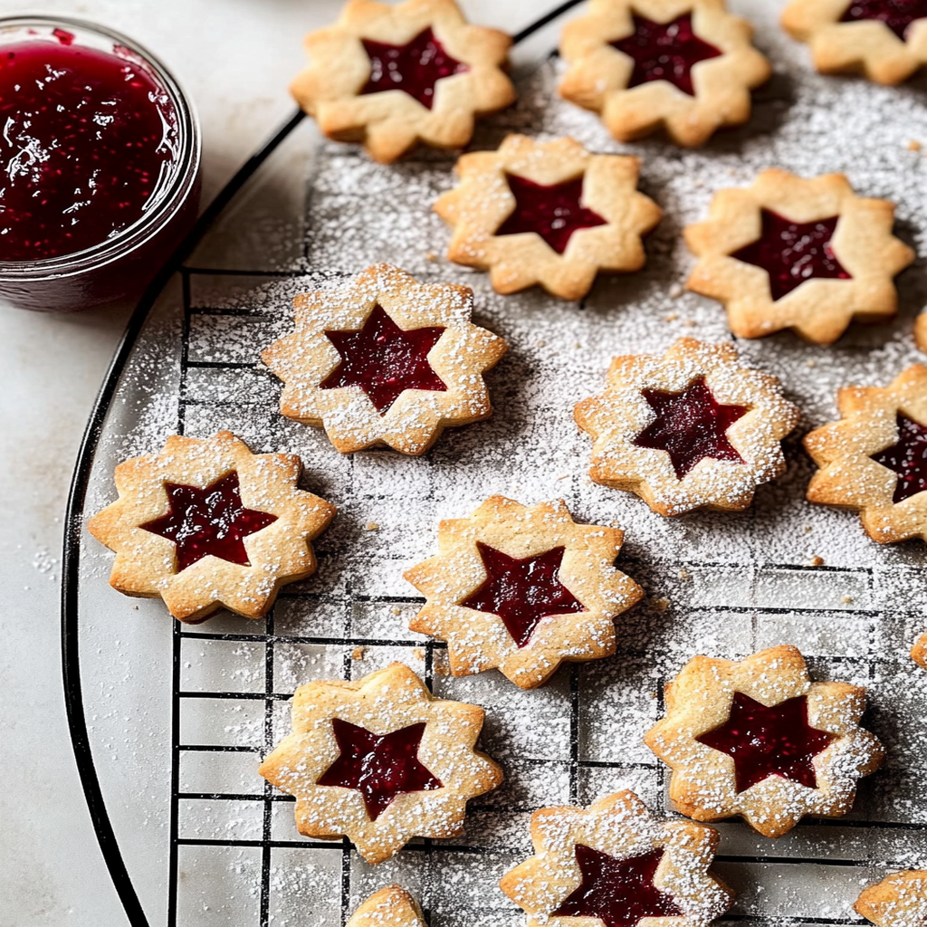 Linzer Cookies with Raspberry Jam