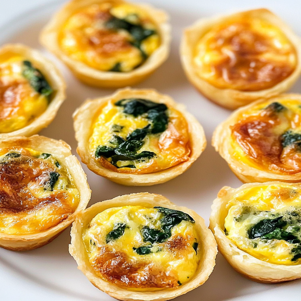 Mini Quiches with Spinach and Cheese
