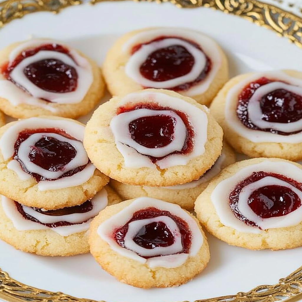 Raspberry Almond Jam Thumbprint Cookies