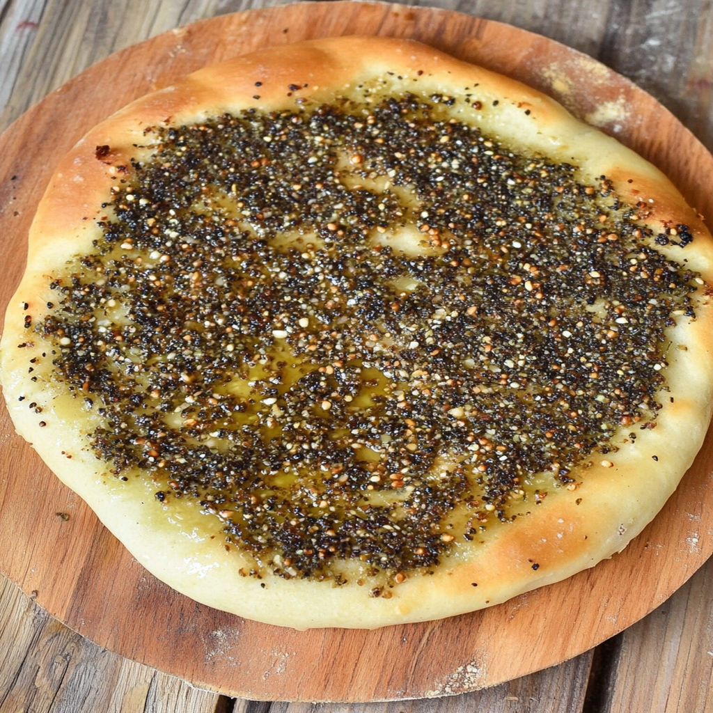 Baladi Bread with Labneh and Zaatar