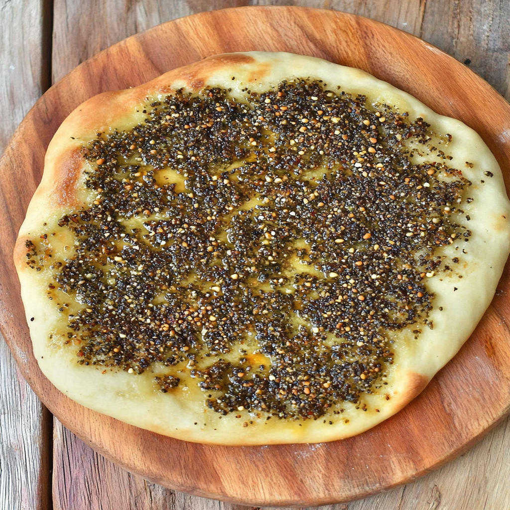 Baladi Bread with Labneh and Zaatar