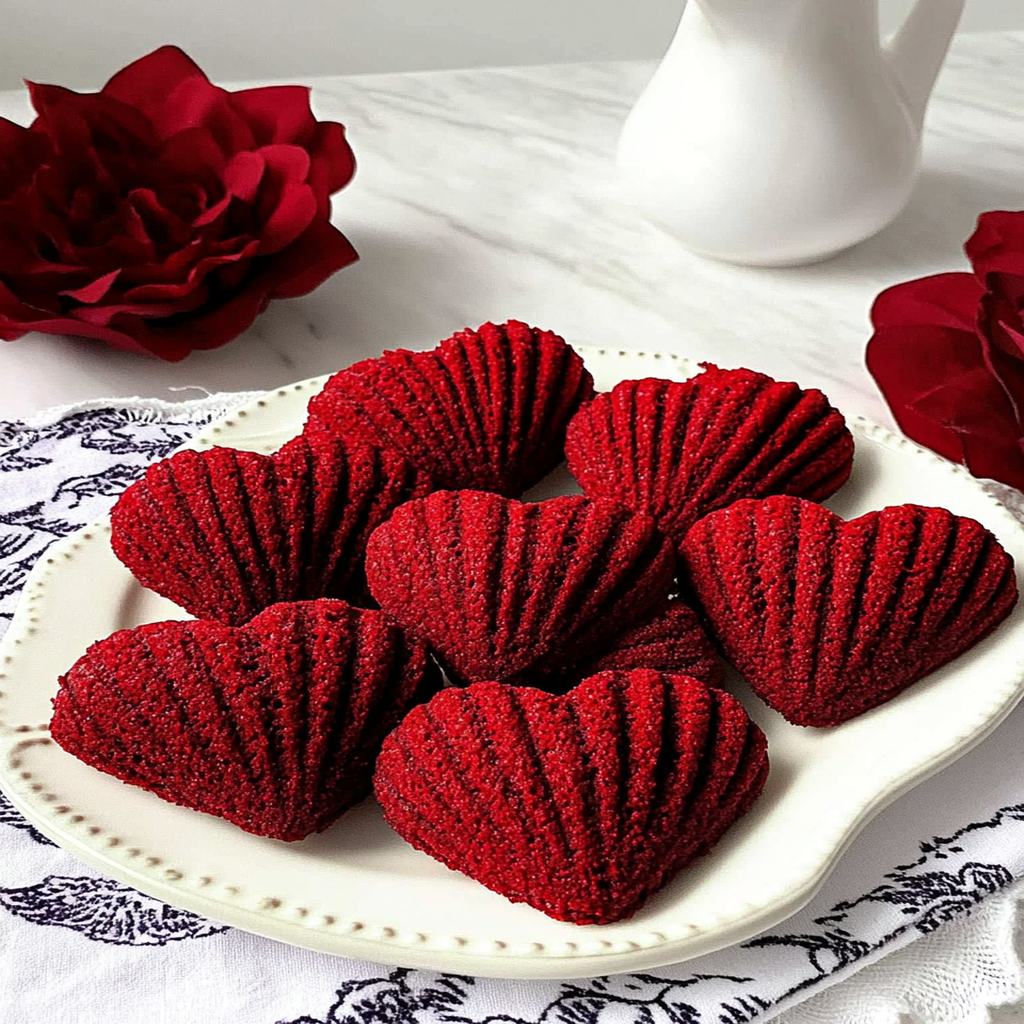 Heart-Shaped Red Velvet Madeleines