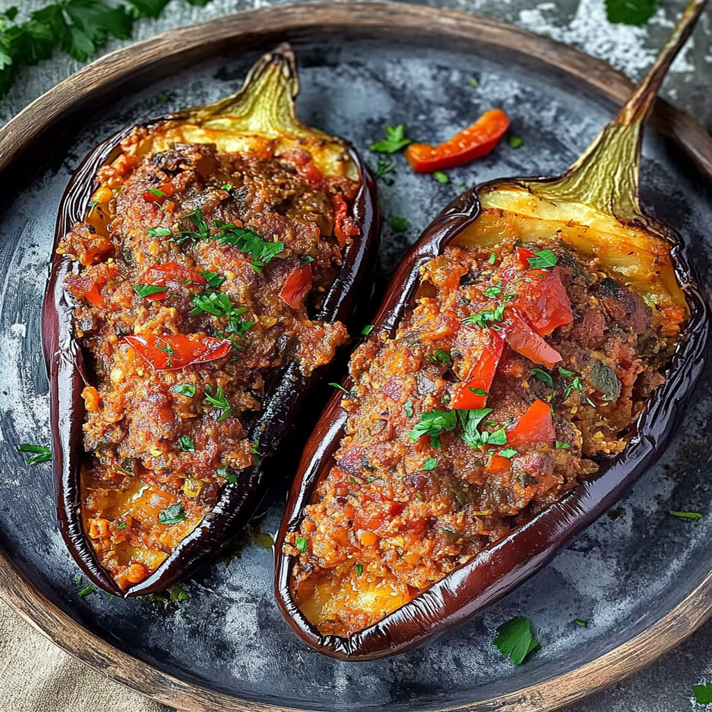 Karnıyarık (Stuffed Eggplant with Meat)