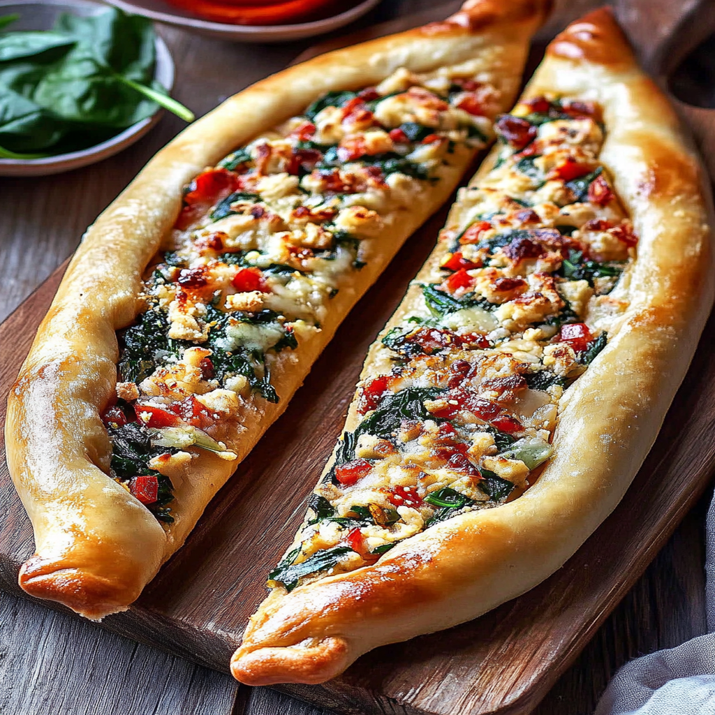 Pide (Cheese and Spinach Flatbread)