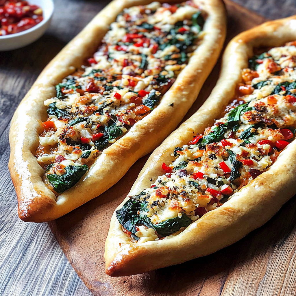 Pide (Cheese and Spinach Flatbread)