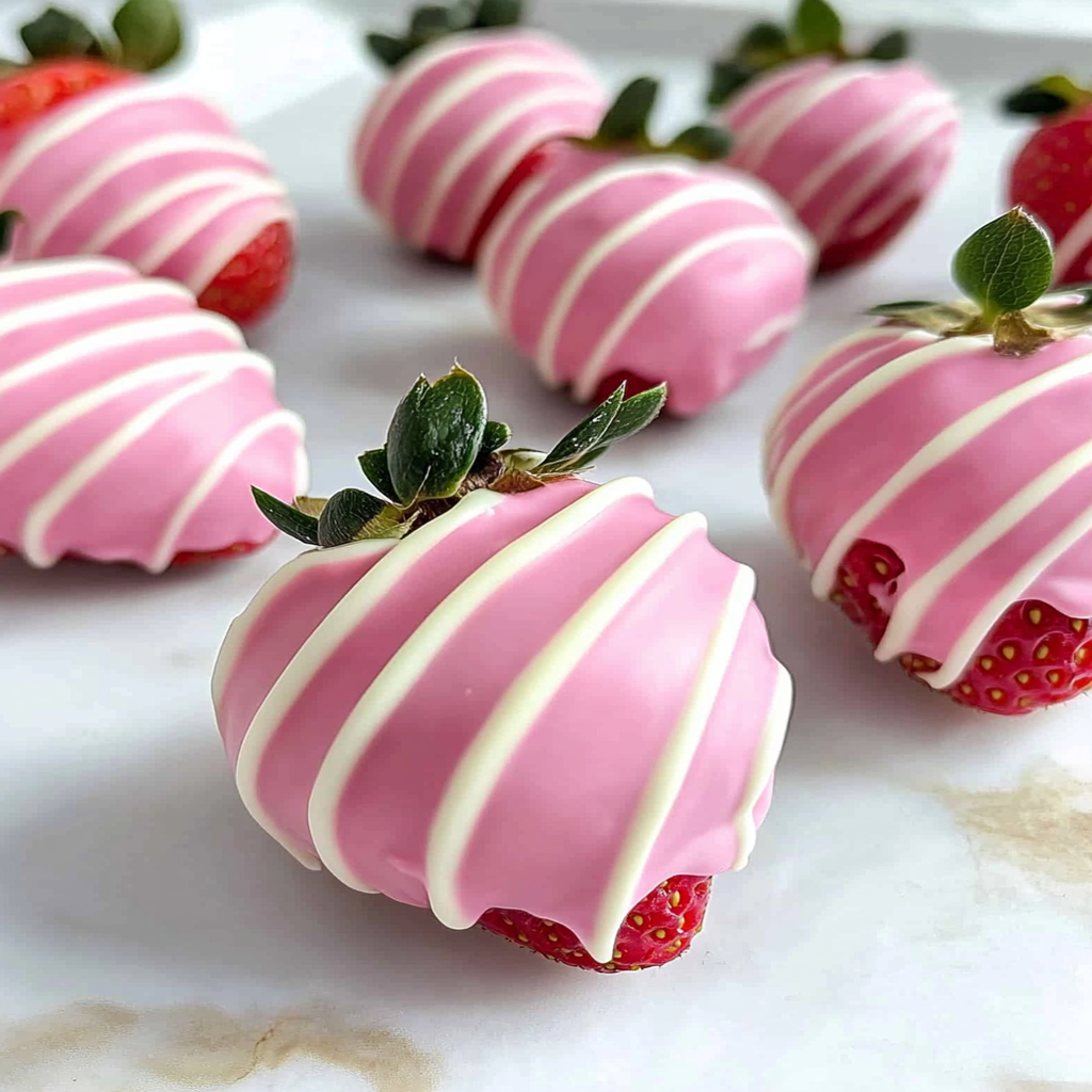 Pink Chocolate Covered Strawberries