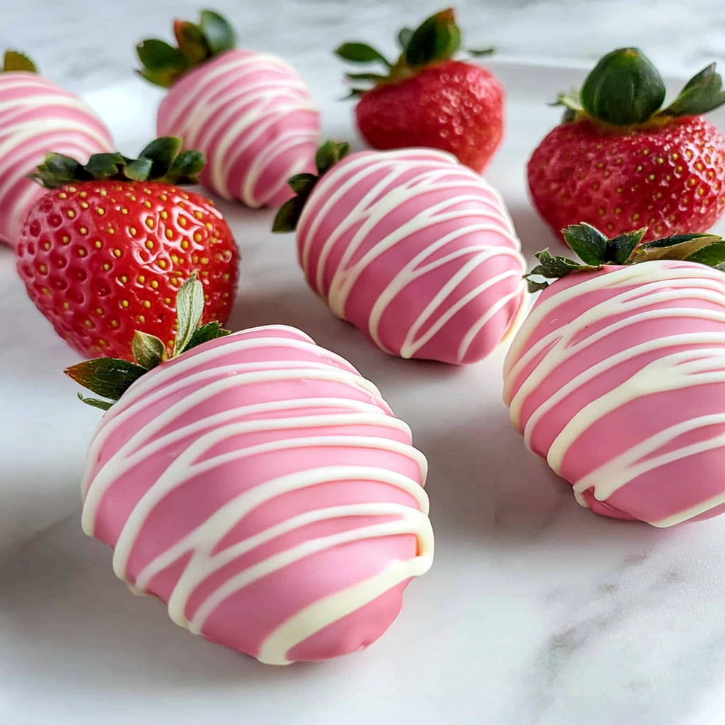 Pink Chocolate Covered Strawberries