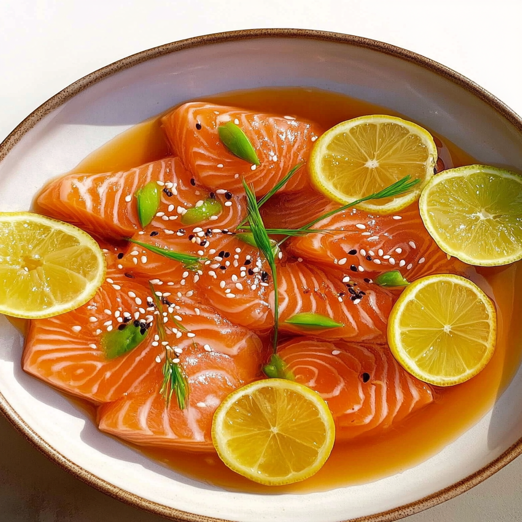 Salmon Crudo with Citrus Soy Dressing