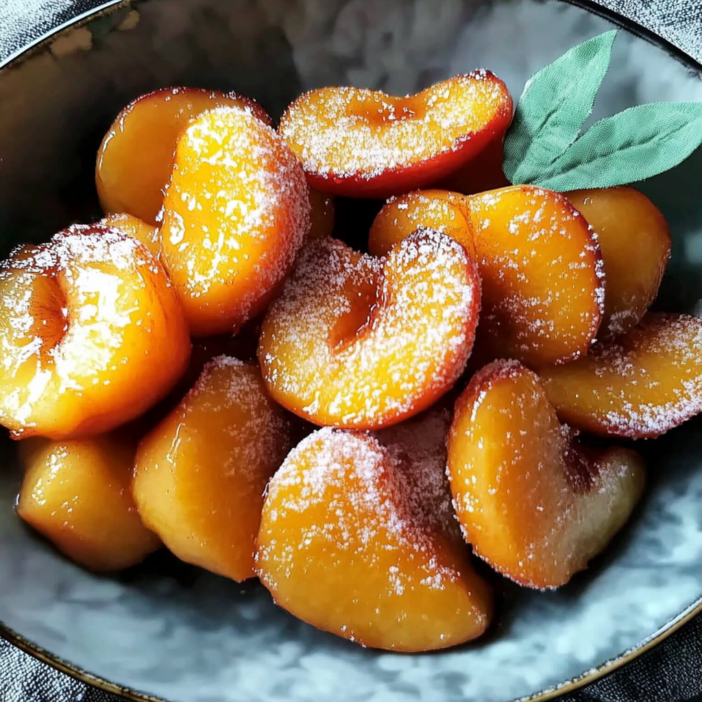 Irresistibly Easy Pan-Fried Peaches with Sugar and Cinnamon